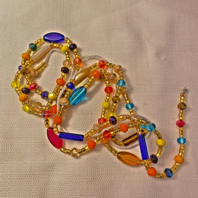 Colorful African Waist Beads: Ghanaian Body Jewelry (50in) - Etsy