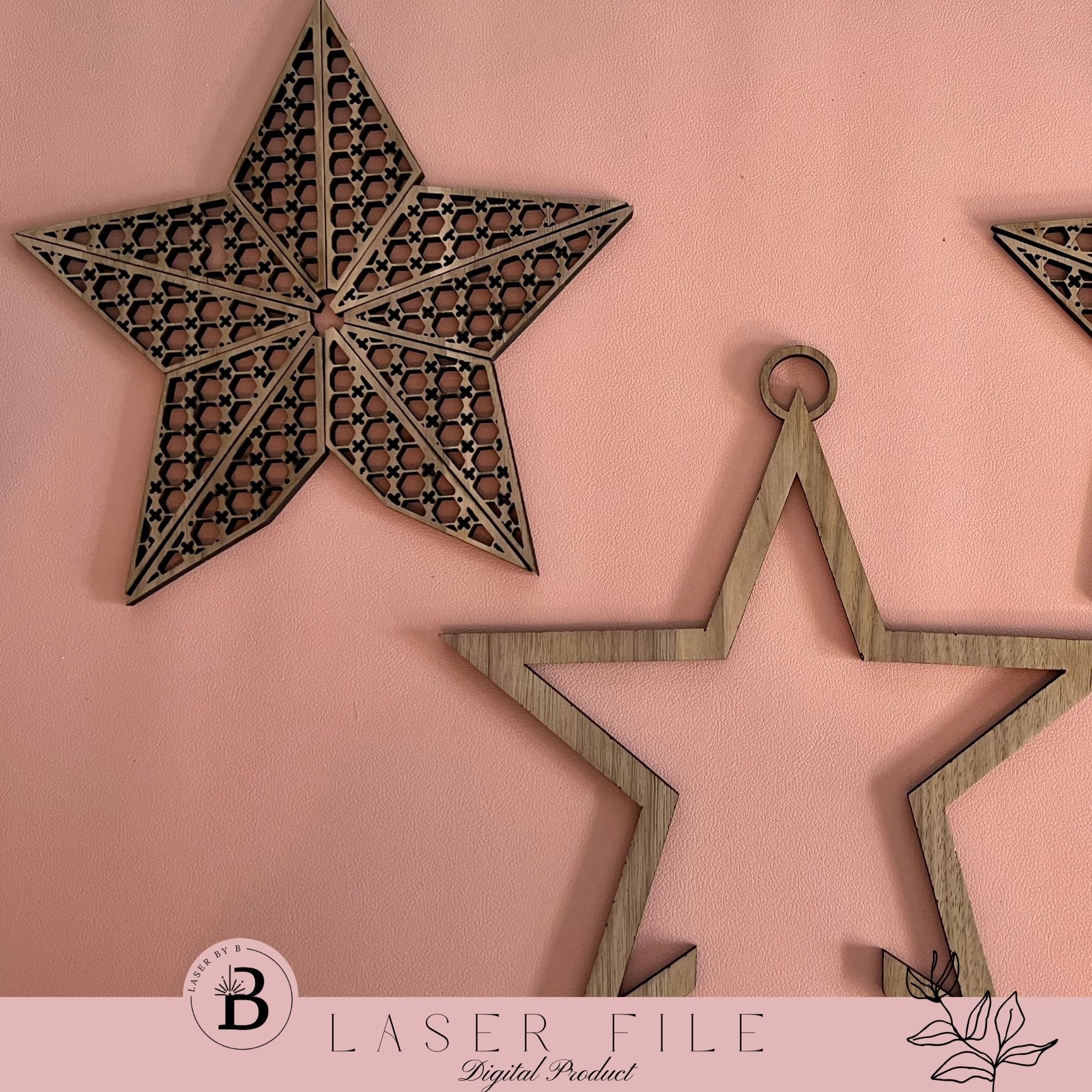 Customizable Christmas Rattan Star Laser Cut File Glowforge Compatible ...