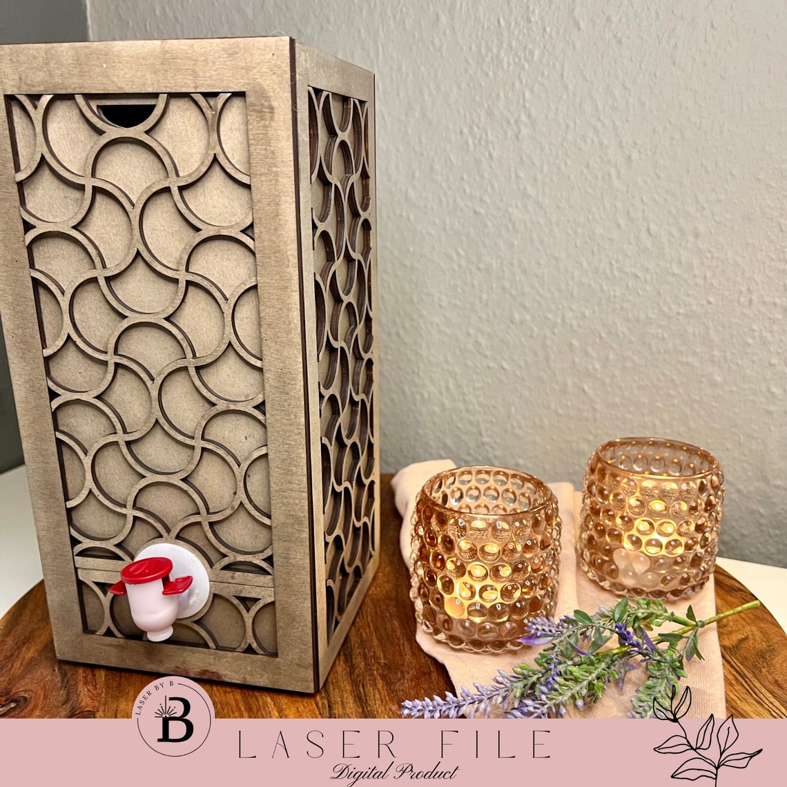 Wine Box Laser File | Fits 3L Wine Bags & US Wine Boxes | Elegant ...