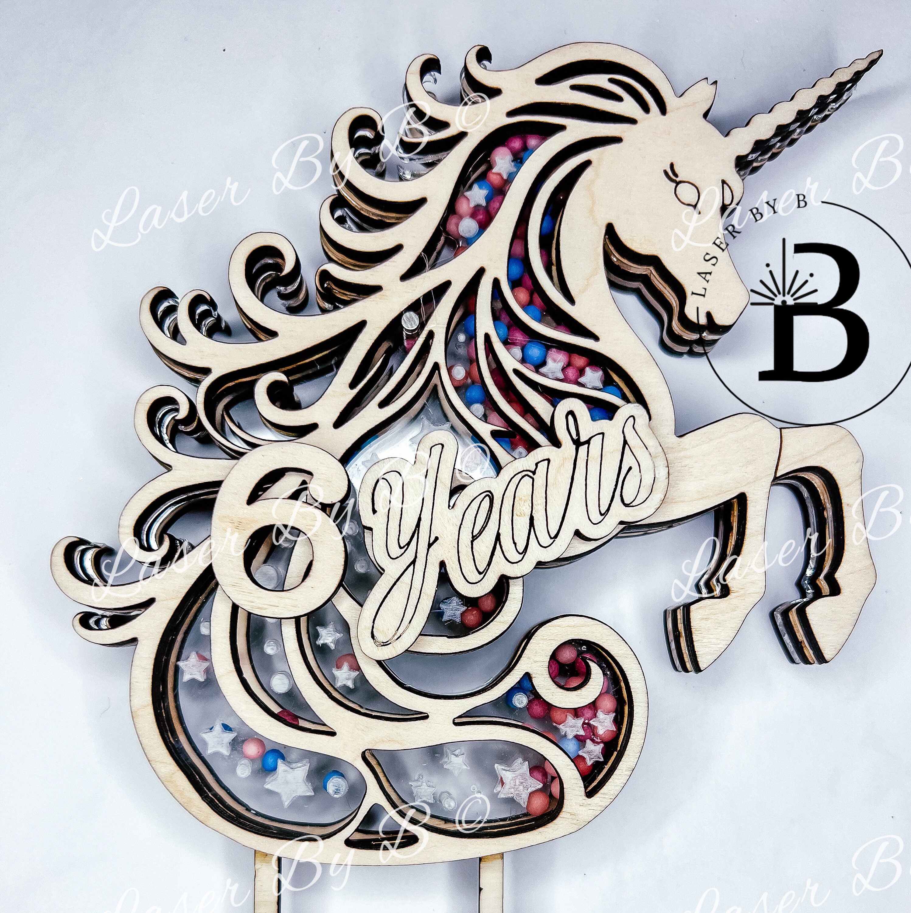 Unicorn Shaker Cake Topper Laser File | Magical, Customizable Party ...