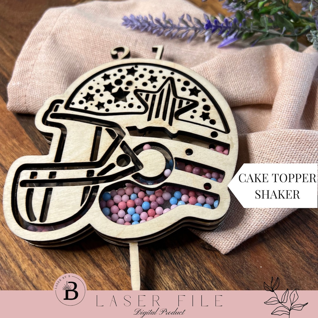 Touchdown! Football Helmet Shaker Cake Topper | Custom Age & Text ...