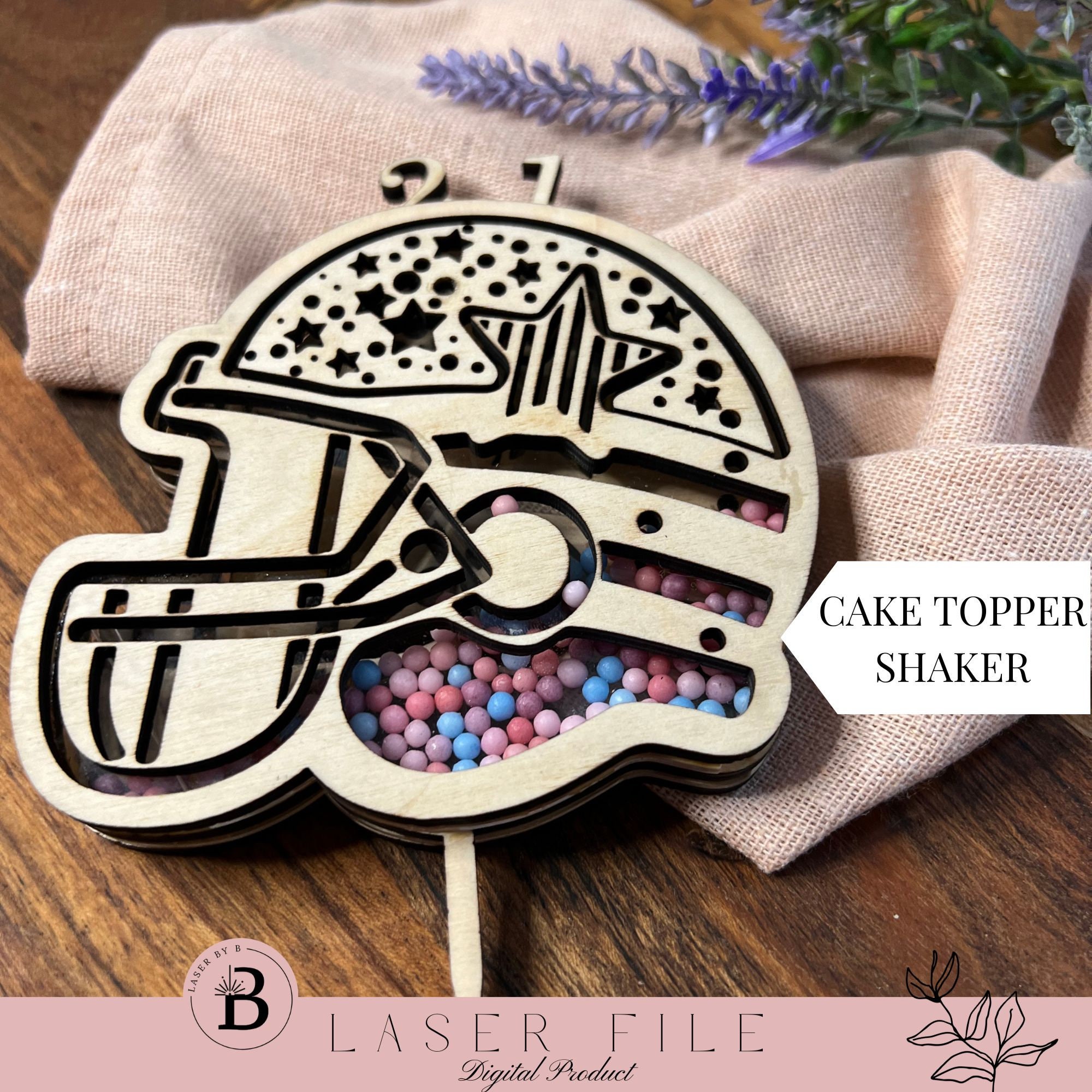 Touchdown! Football Helmet Shaker Cake Topper | Custom Age & Text ...