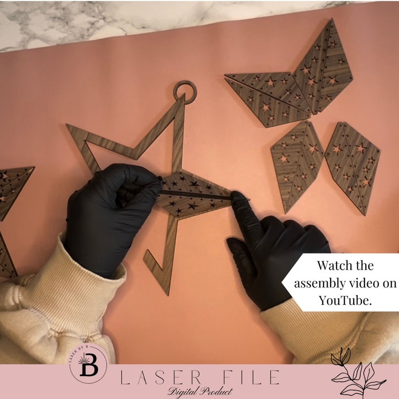 Christmas Wooden Star Laser Cut File | DIY Rustic Holiday Window Decor ...