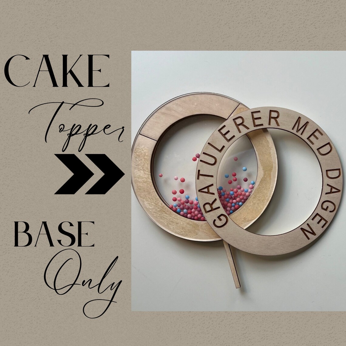 BASIC Interchangeable Shaker Cake Topper Base | Laser File Design ...
