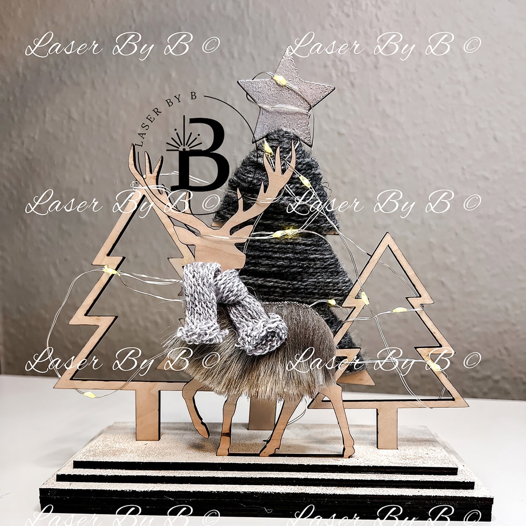 Elegant Reindeer Decoration SVG | Shelf Sitter Laser File | Fairy Light ...