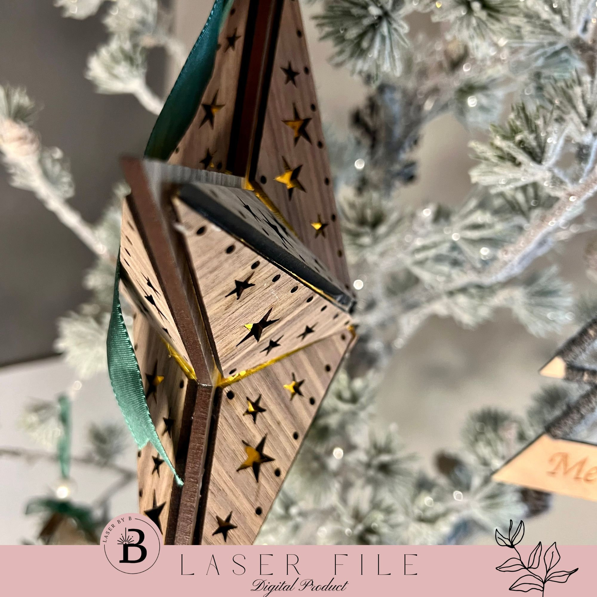 Christmas Wooden Star Laser Cut File | DIY Rustic Holiday Window Decor ...
