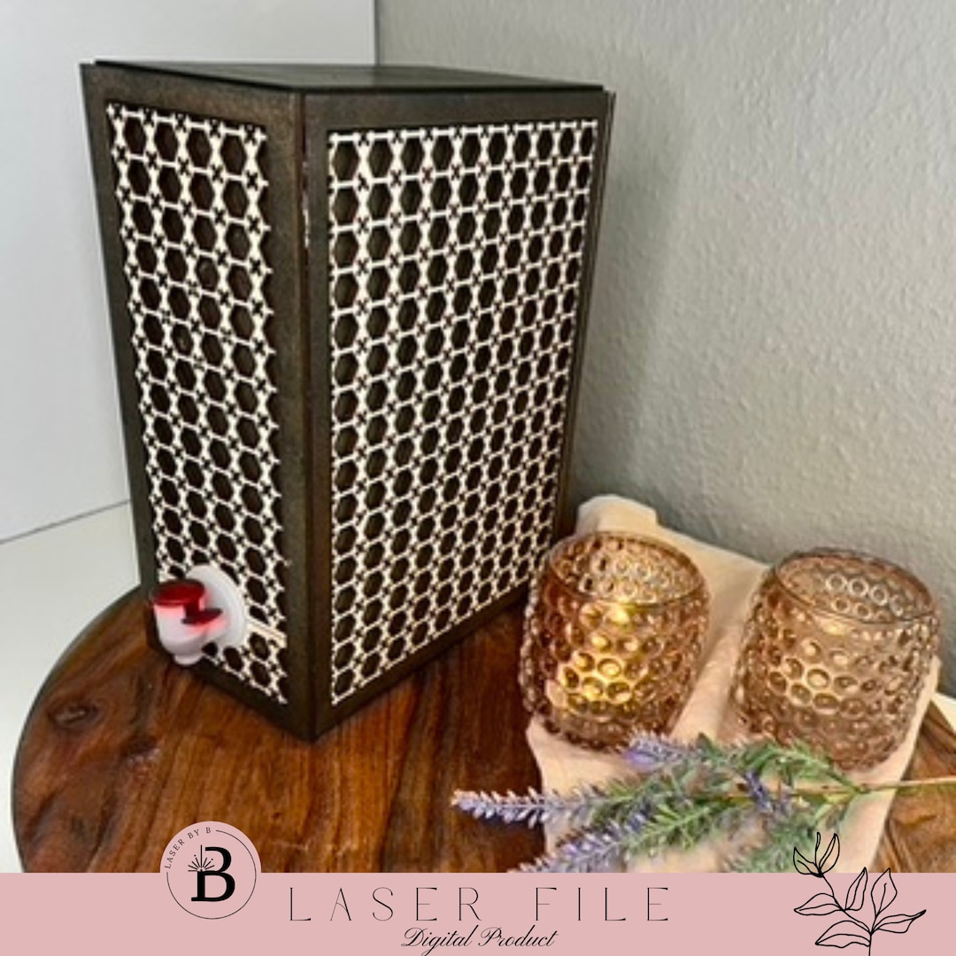 Rattan Pattern Wine Box Laser File | Fits 3L Wine Bag or EU Size Boxes ...