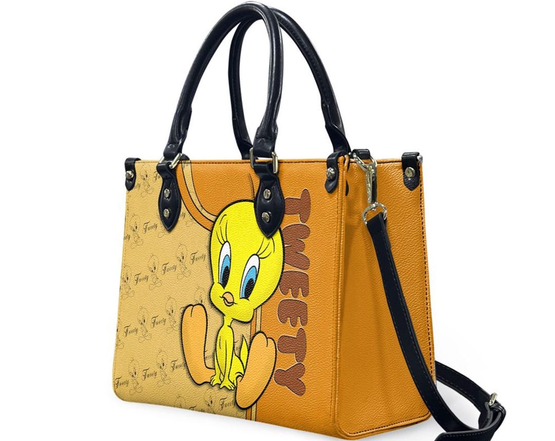 Cartoon Tweety Bird Leather Women Handbag, Tweety Bird Leather Bag ...