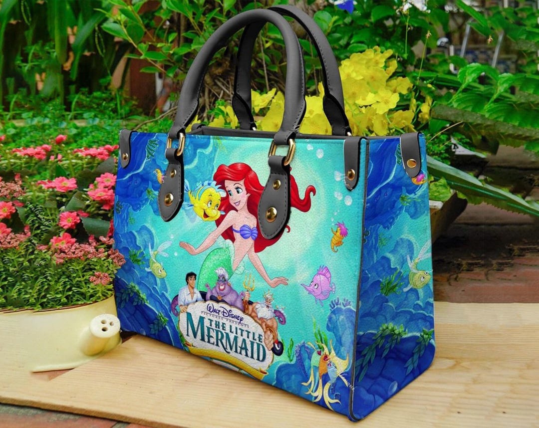 The Little Mermaid Cartoon Leather Women Handbag, Mermaid Leather Bag ...
