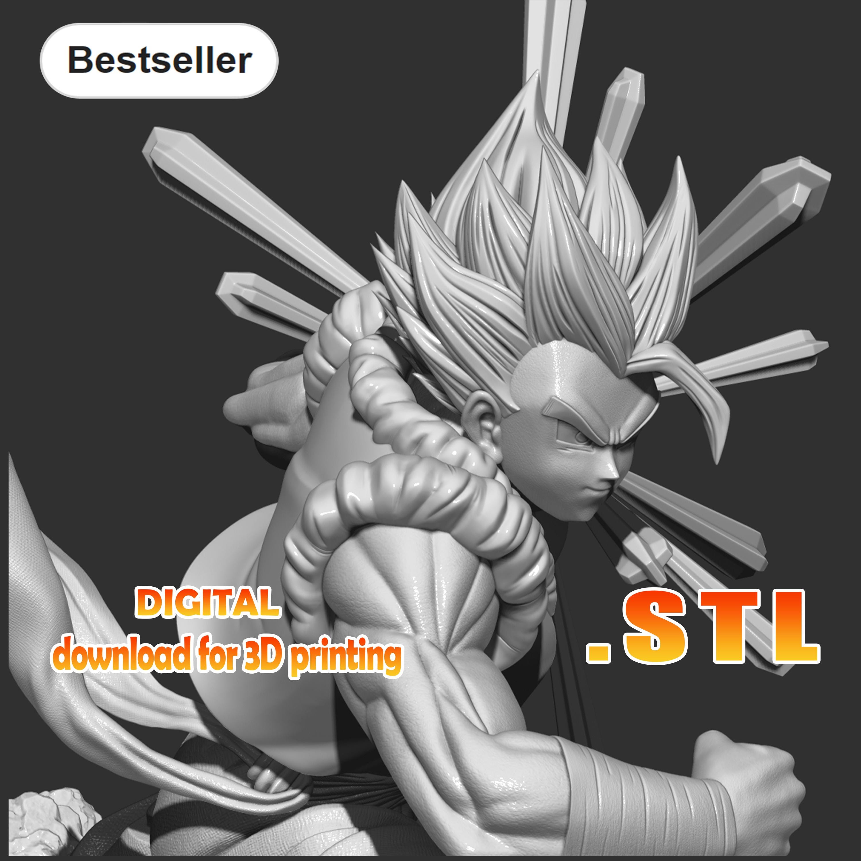 Dragonball STL, High Quality Stl Printer Files, Anime STL File, Goku 3D ...