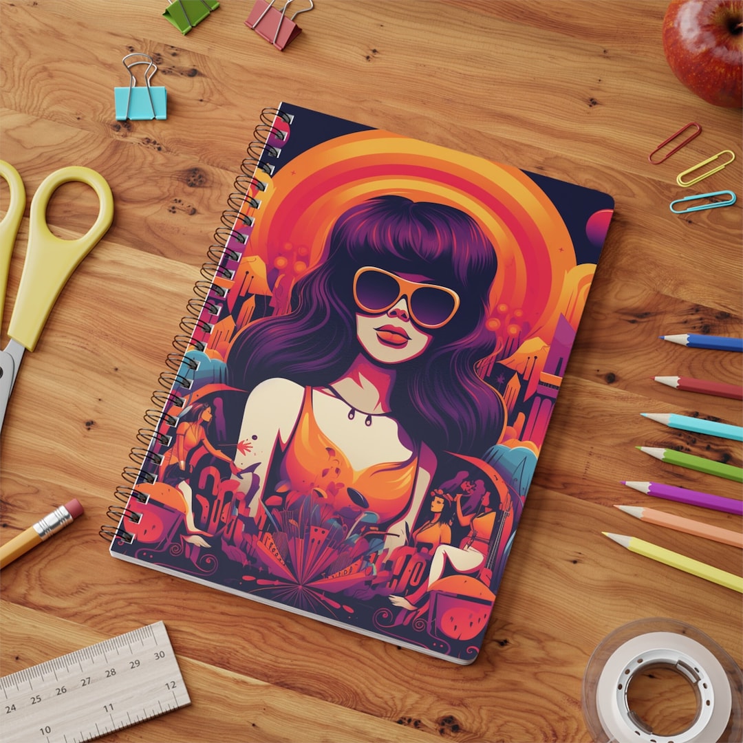 Personalised Journal Groovy Retro Notebook 60s Aesthetic - Etsy