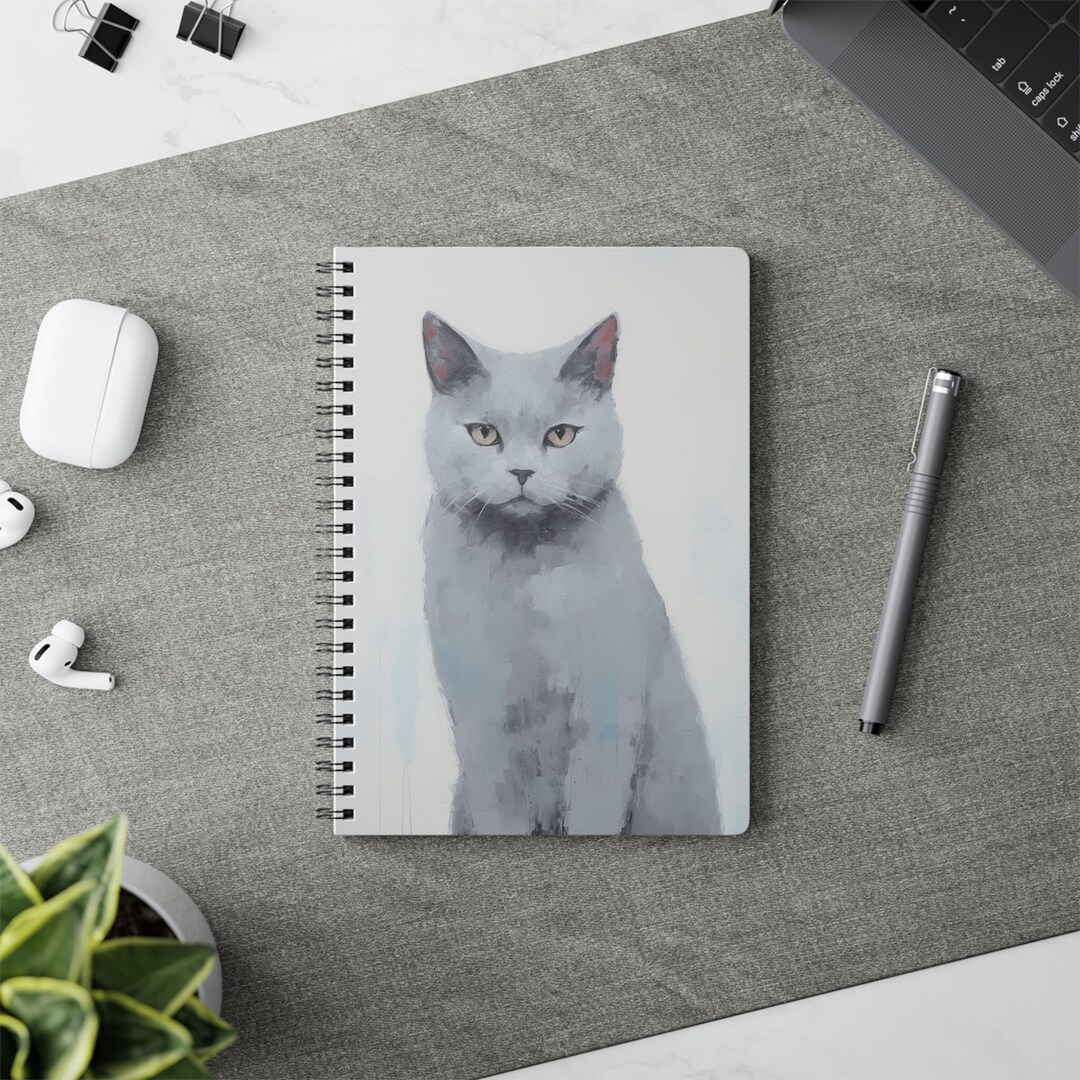 Personalised Mens British Shorthair Cat Journal Notebook Spiral Lined ...