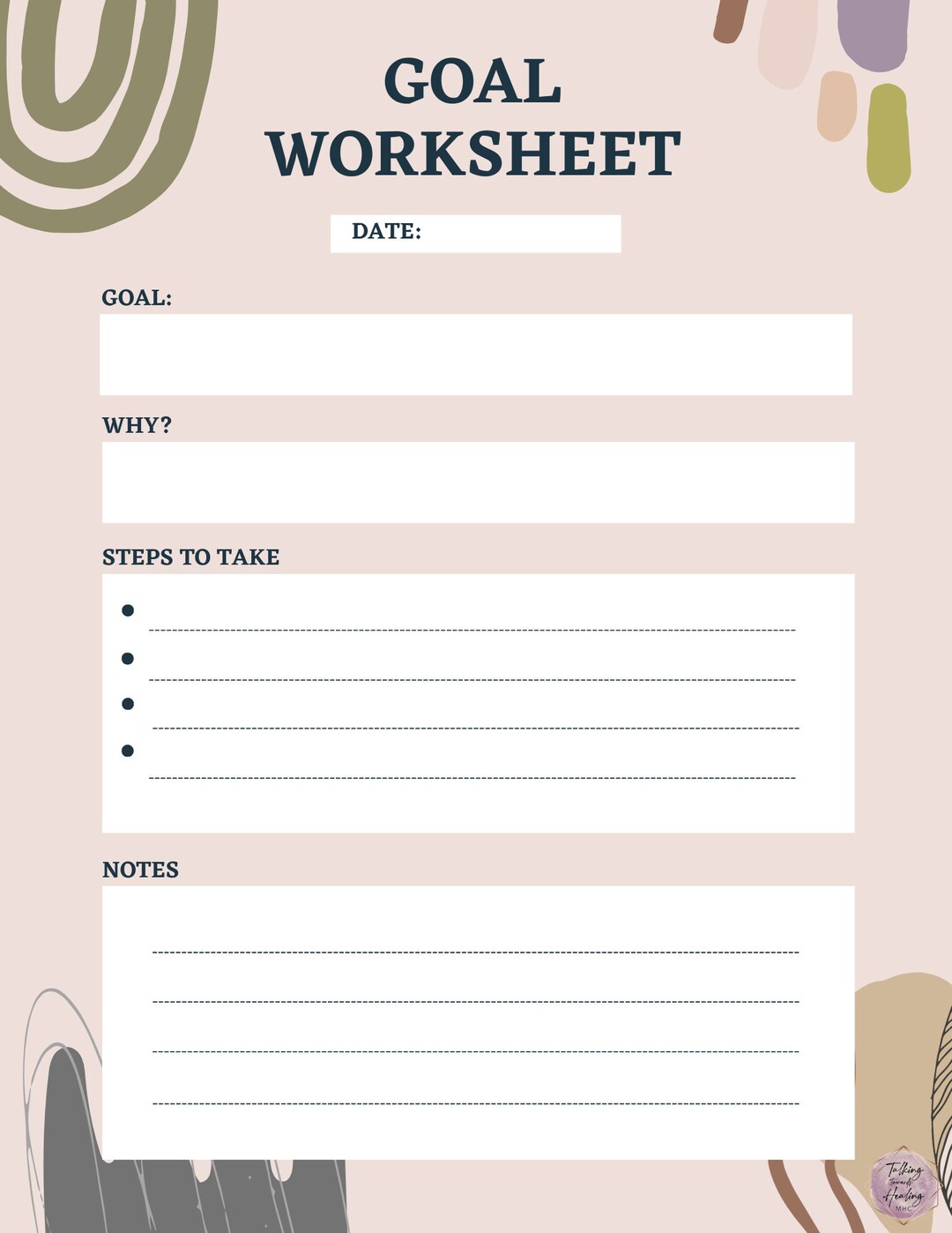 Goal Setting Worksheet - Etsy