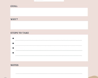 Goal Setting Worksheet - Etsy