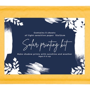 Cyanotype Solar Sun Print Kit Paper, 5x A5 Sizes - Etsy