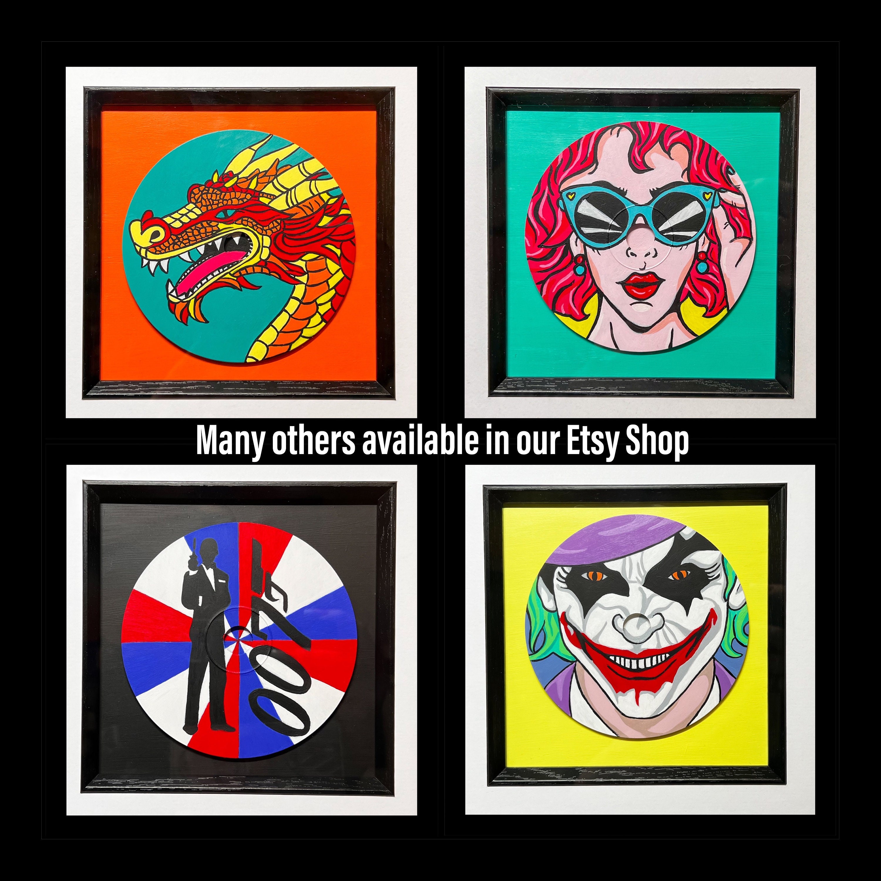Hand Painted Original Pop Art Painting Comic Book Font Colourful CD ...