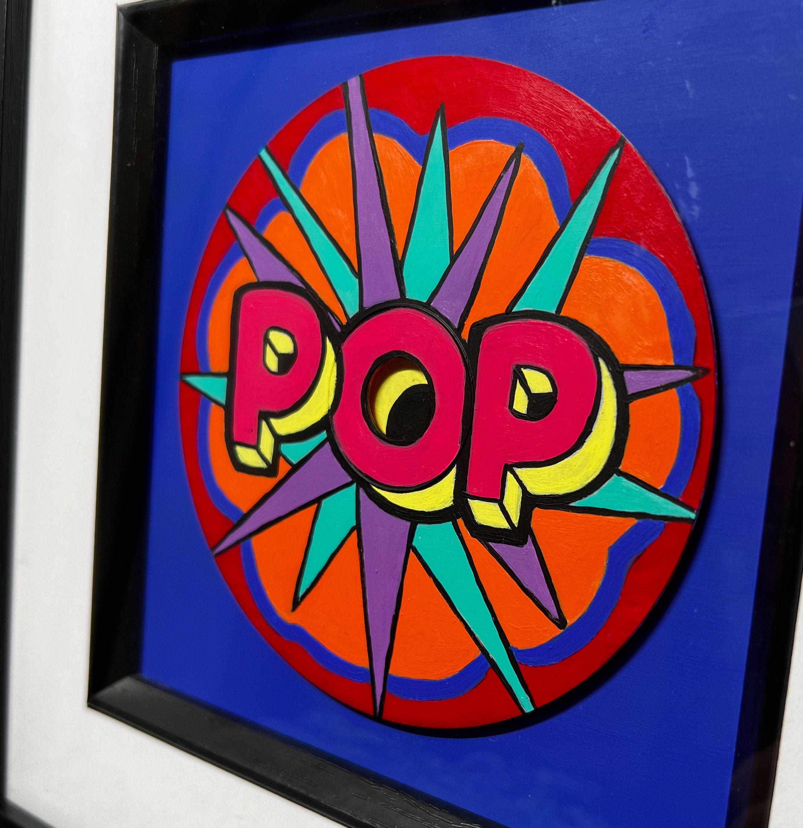 Hand Painted Original Pop Art Painting Comic Book Font Colourful CD ...
