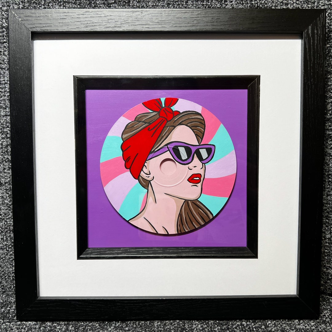 Hand Painted Original CD Art Pin up Girl 50s Pinup Wall Artwork ...