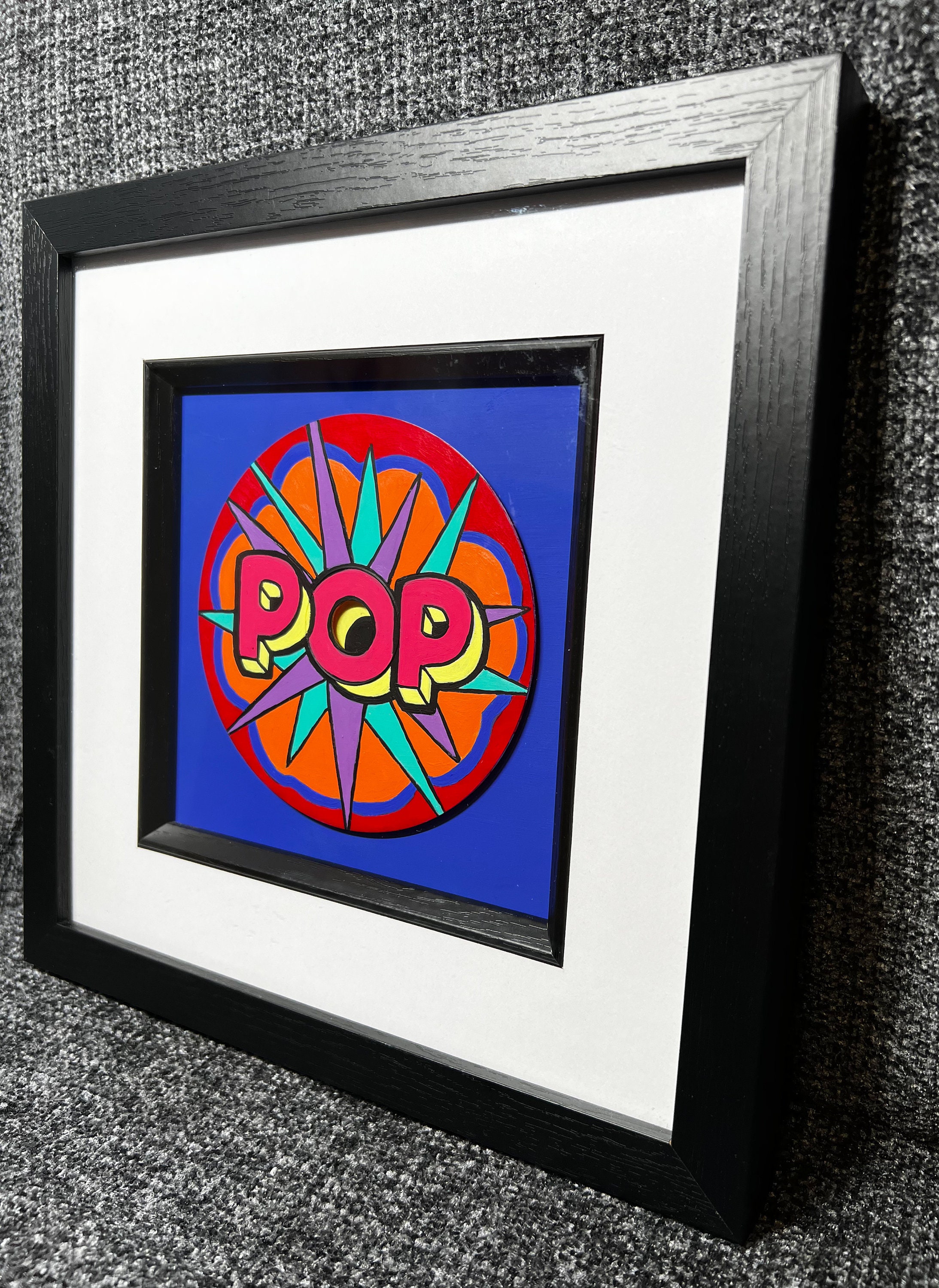 Hand Painted Original Pop Art Painting Comic Book Font Colourful CD ...