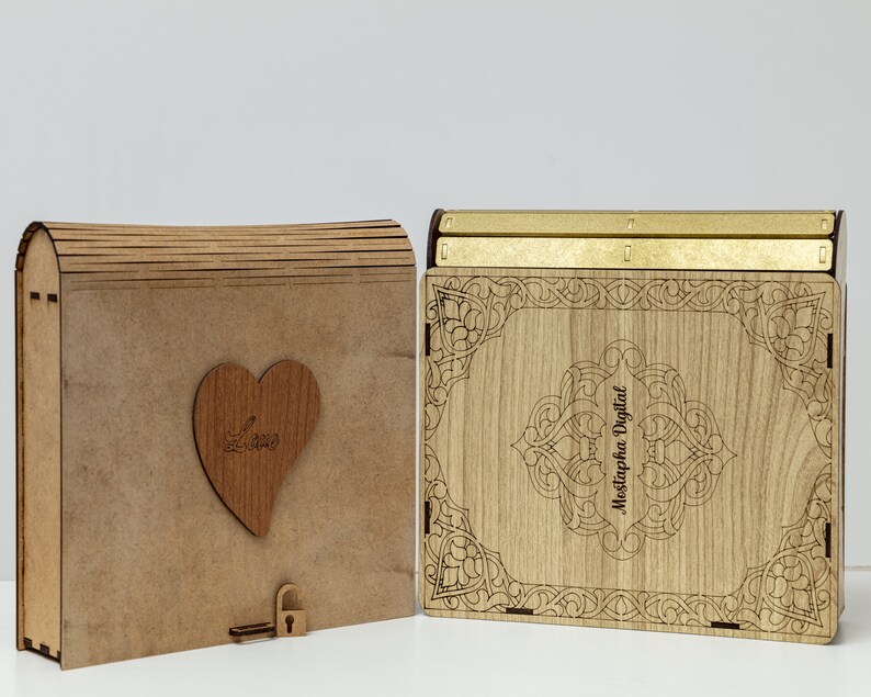 2 Book Box SVG Laser Cut Files Slider Book Box Gift Wooden Book Box ...