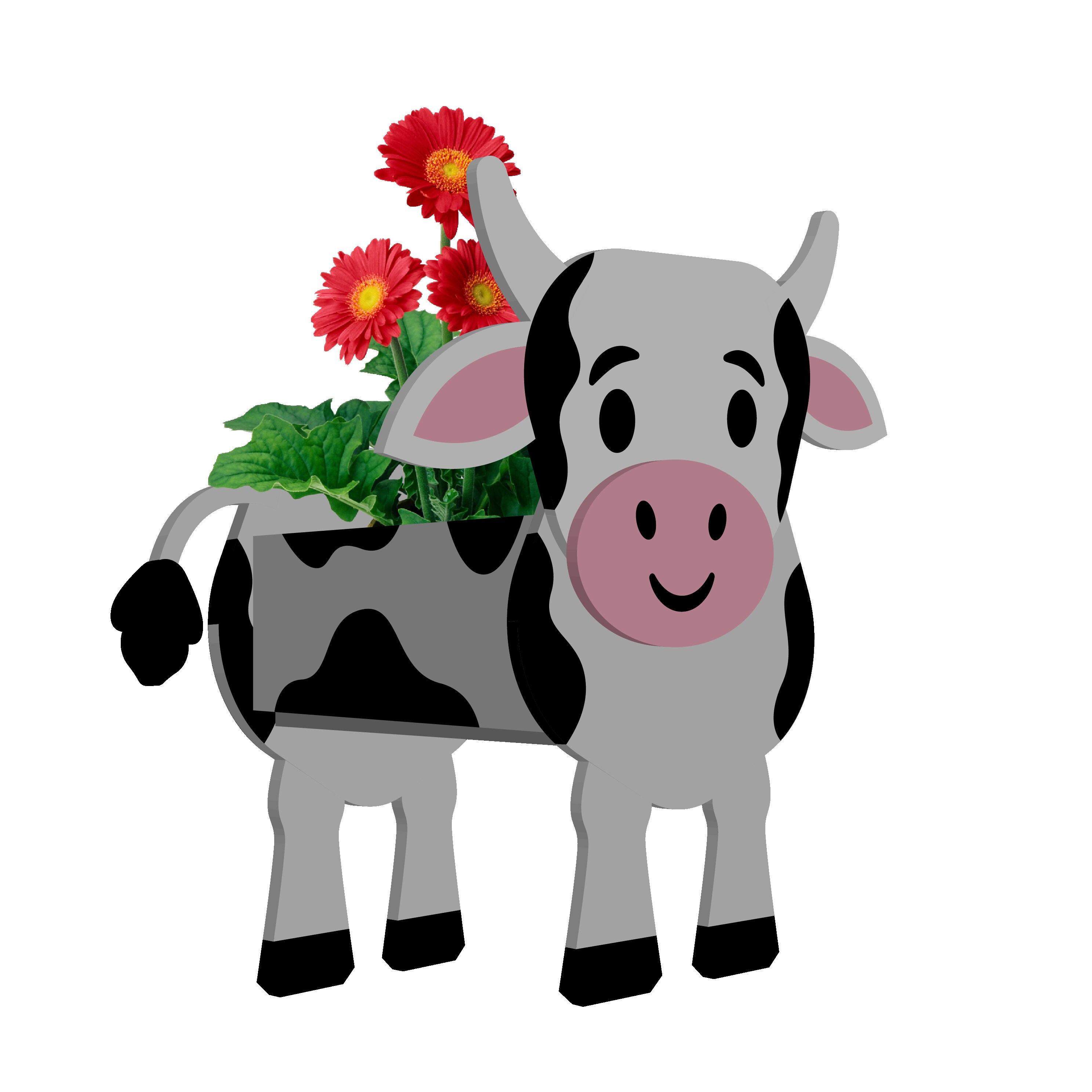 Baby Cow Planter, Scroll Saw Pattern, Wood Planter, Farmhouse Animal ...