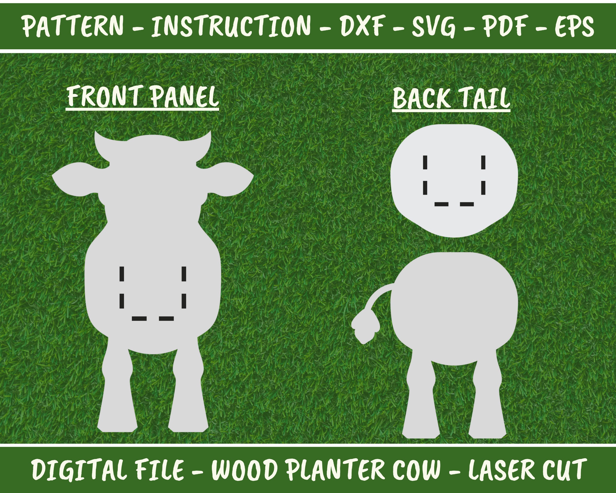 Cow Planter, Wood Planter, Farmhouse Animal Garden Ornament, Planter ...