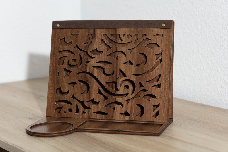 Rustic Book Valet SVG Laser Cut File Nightstand Organizer, Book Rest ...