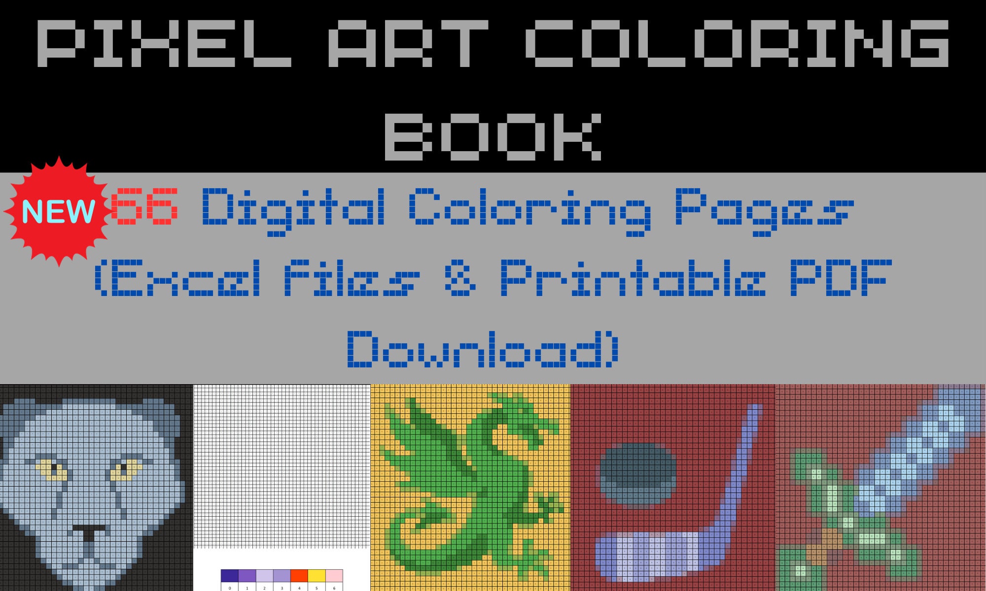 Mystery Mosaics Colors: Color by Number Pixel Art Coloring - Etsy