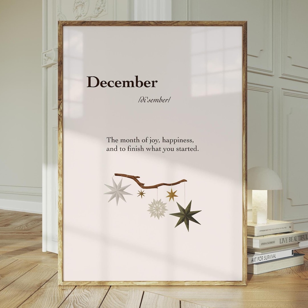 December Quote Wall Art, December Wall Decor, Winter Poster, Minimalist ...
