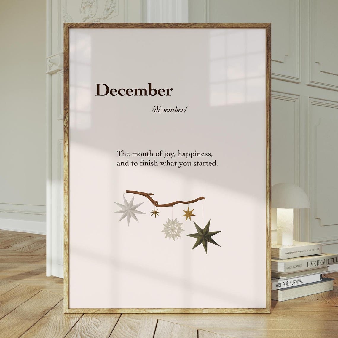 December Quote Wall Art, December Wall Decor, Winter Poster, Minimalist ...