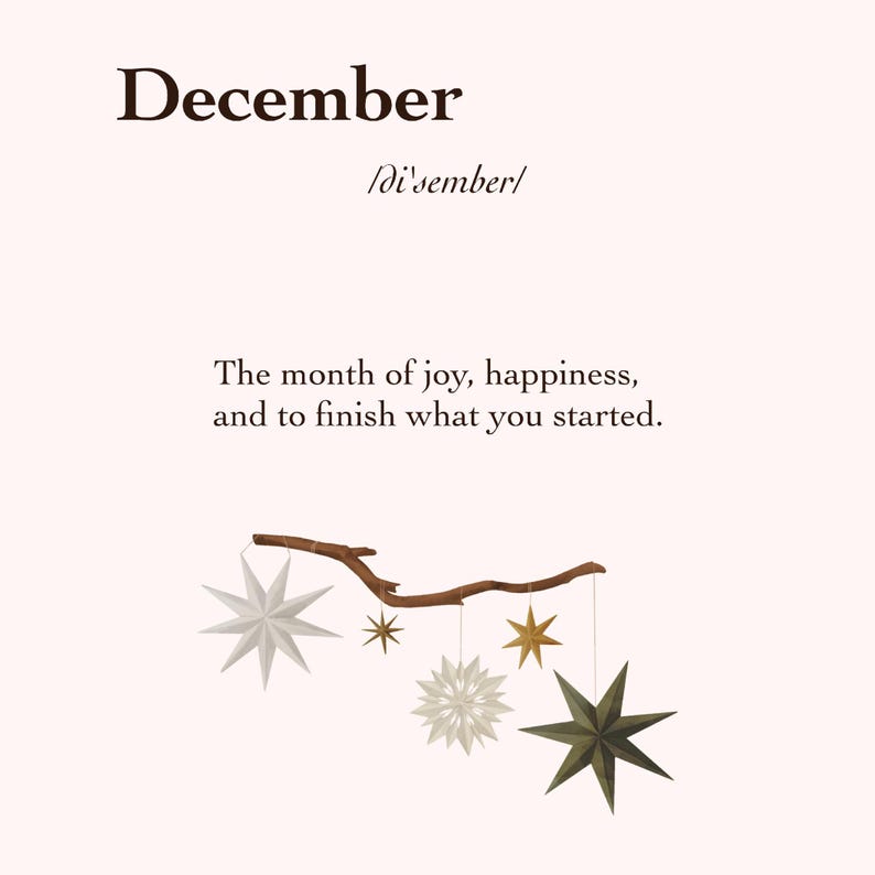 December Quote Wall Art, December Wall Decor, Winter Poster, Minimalist ...
