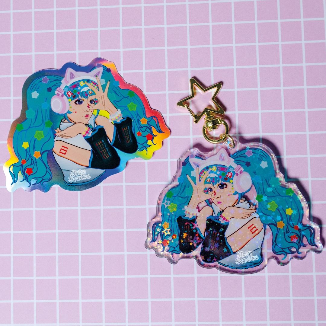 Decora Hatsune Miku Sticker & Keychain - Etsy