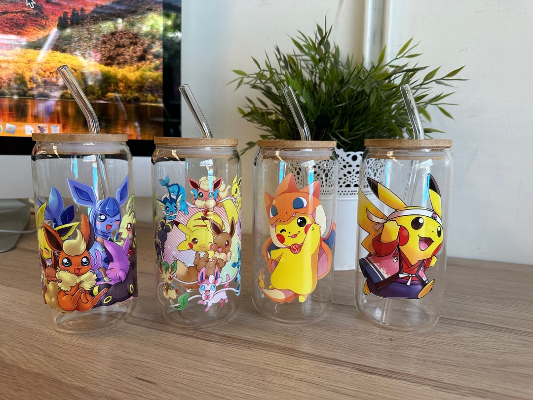 Pokemon Glass Tumbler, Pikachu Tumbler, Eevee Tumbler, Sylveon Tumbler ...
