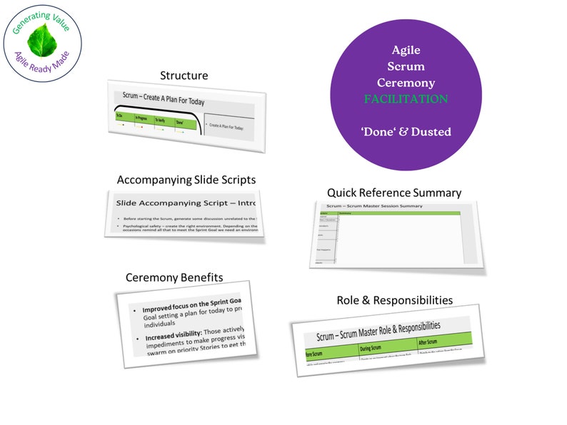 Agile Scrum Facilitation Scrum Speaker Notes Scrum Agenda Scrum Roles ...