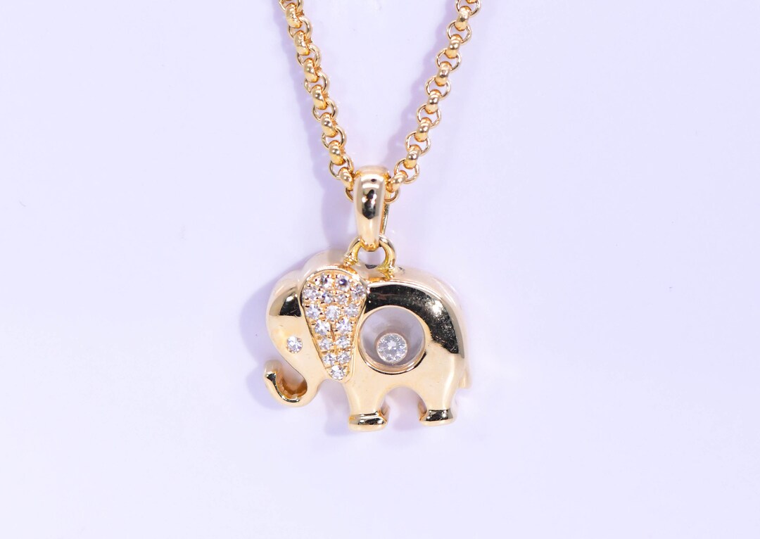 Chopard Happy Diamonds 18k Yellow Gold Elephant Necklace - Etsy