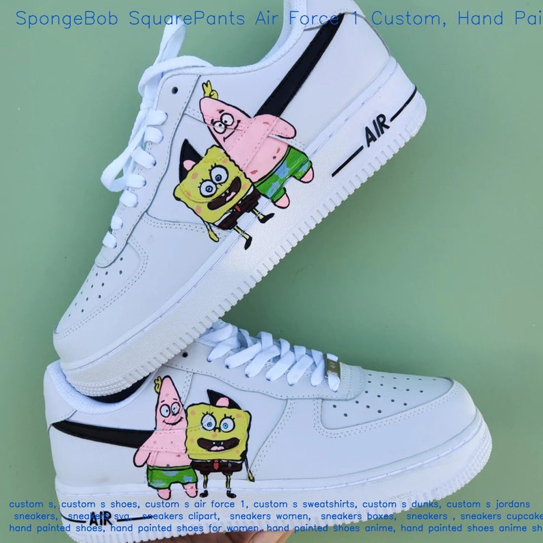 Spongebob Squarepants Air Force 1 Custom Hand Painted Gift Af1 ...