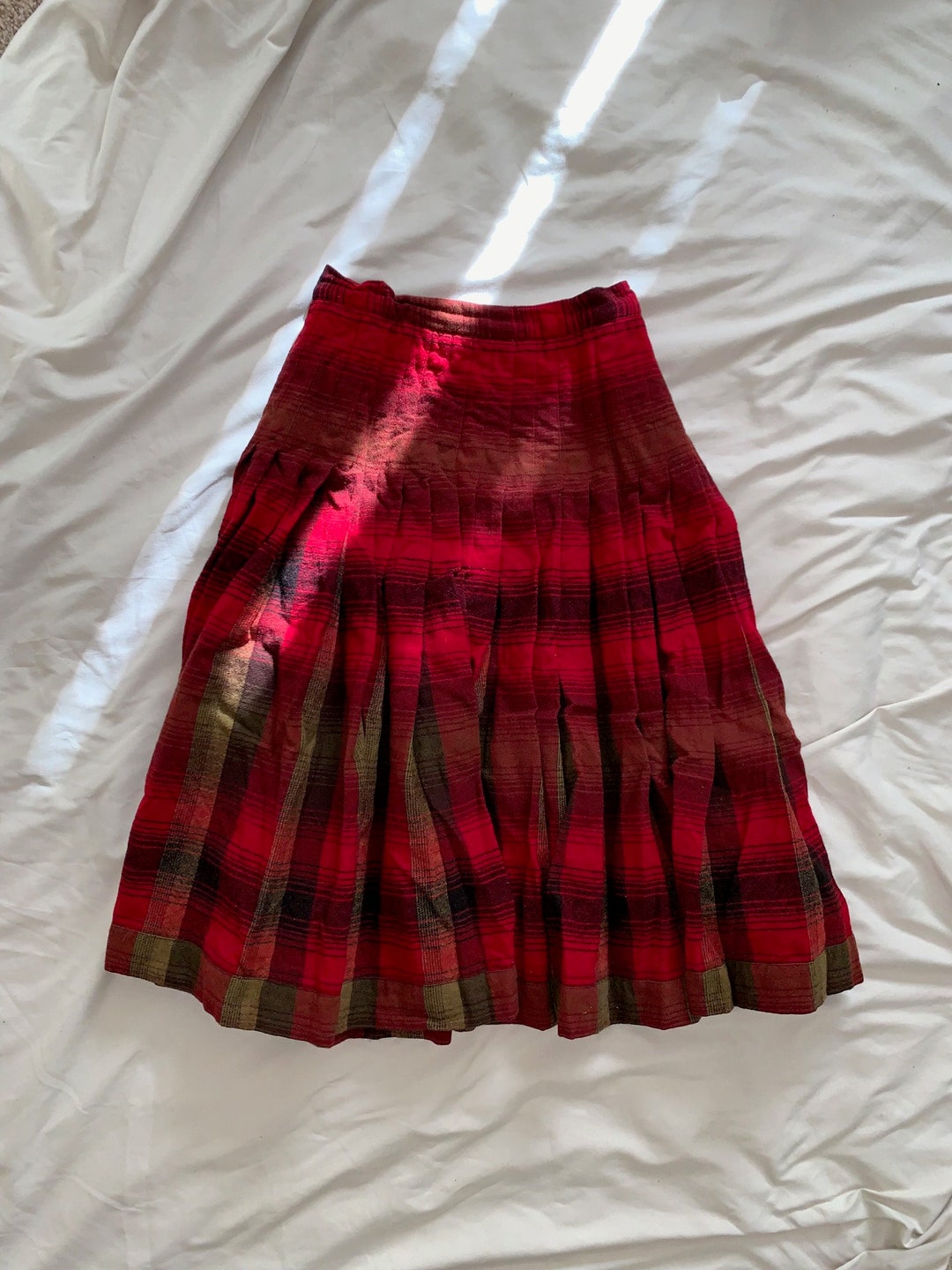 Vintage Pendleton Wool Pleated Turnaround Reversible Midi Skirt - Etsy