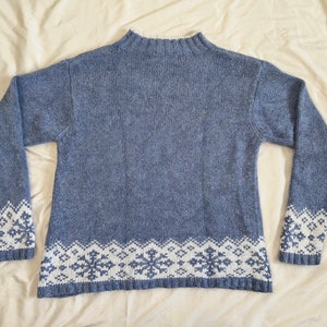 Vintage Nomadic Traders Mockneck Pullover Sweater Geometric Snowflakes ...