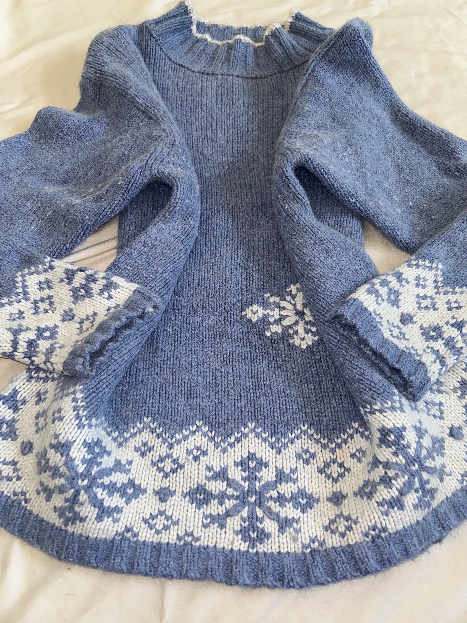 Vintage Nomadic Traders Mockneck Pullover Sweater Geometric Snowflakes ...