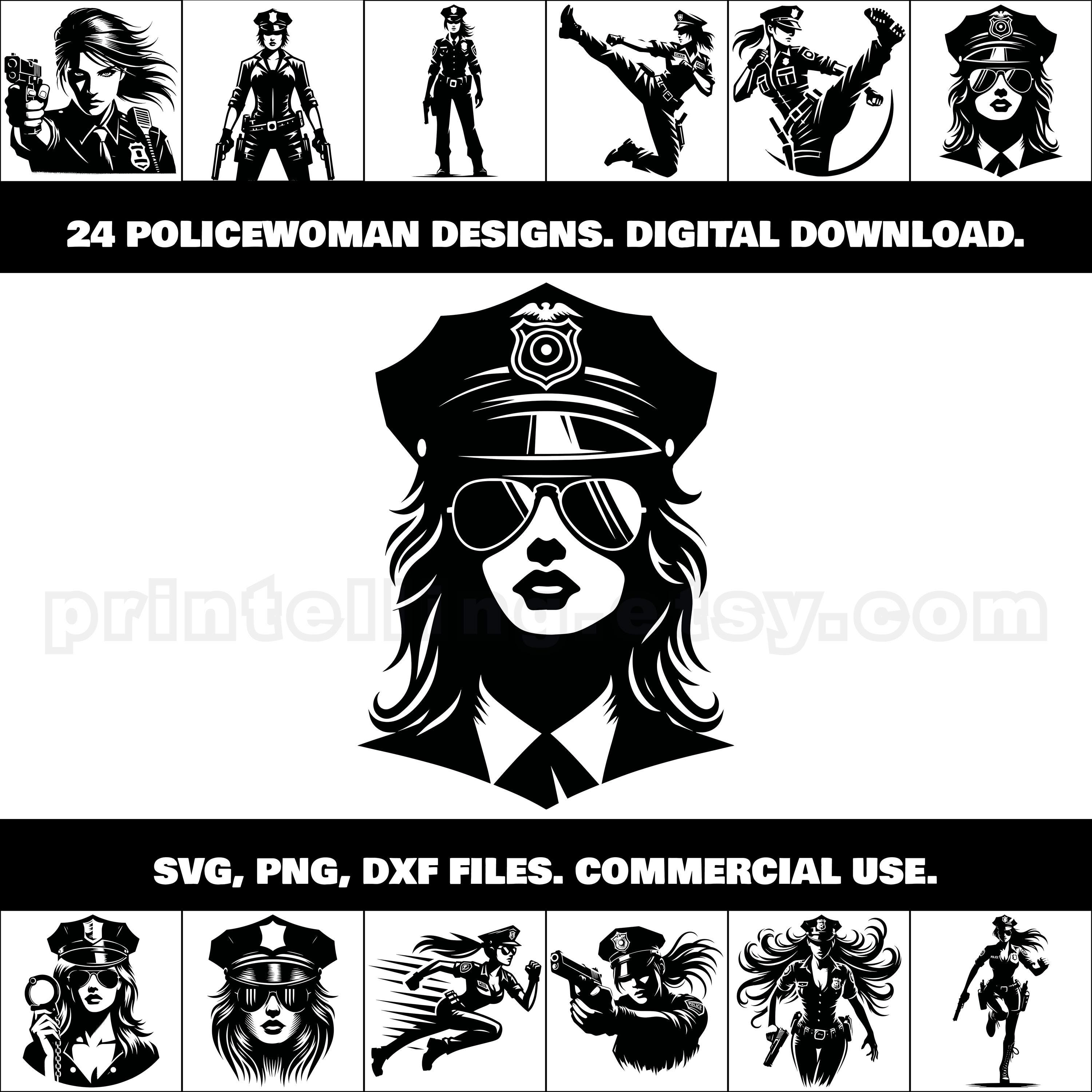 Police Woman Clipart Bundle: 24 Badass Designs (SVG, PNG, DXF) - Etsy