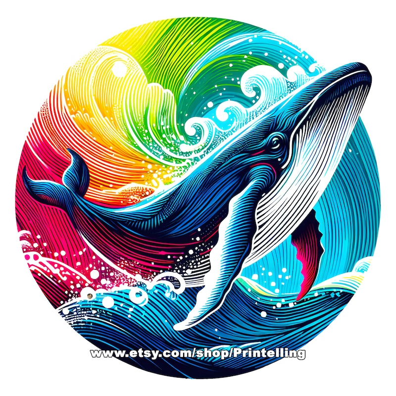 Abstract Whale - Etsy