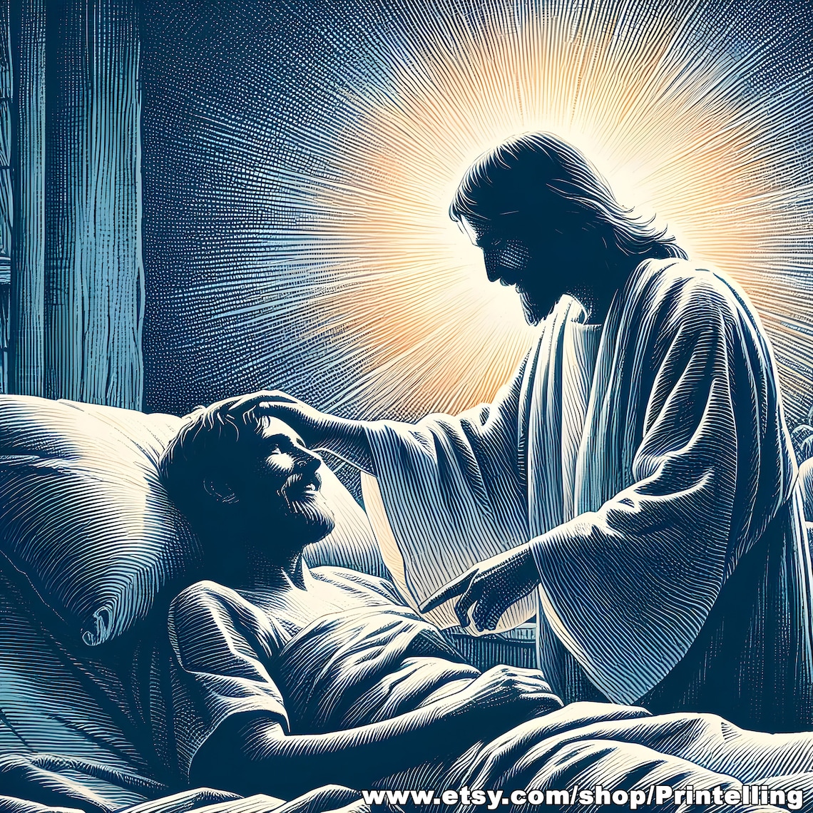 Jesus Healing People, 12 High Resolution Vintage Style Digital Artworks ...