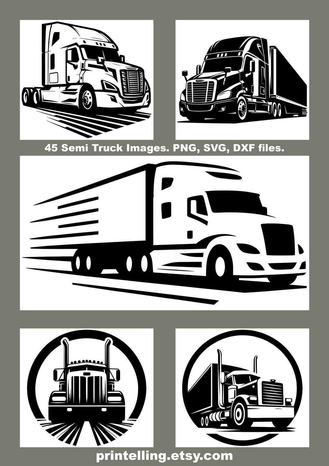 Semi Truck Clipart Bundle, Patriotic Designs (PNG, SVG, DXF) - Etsy