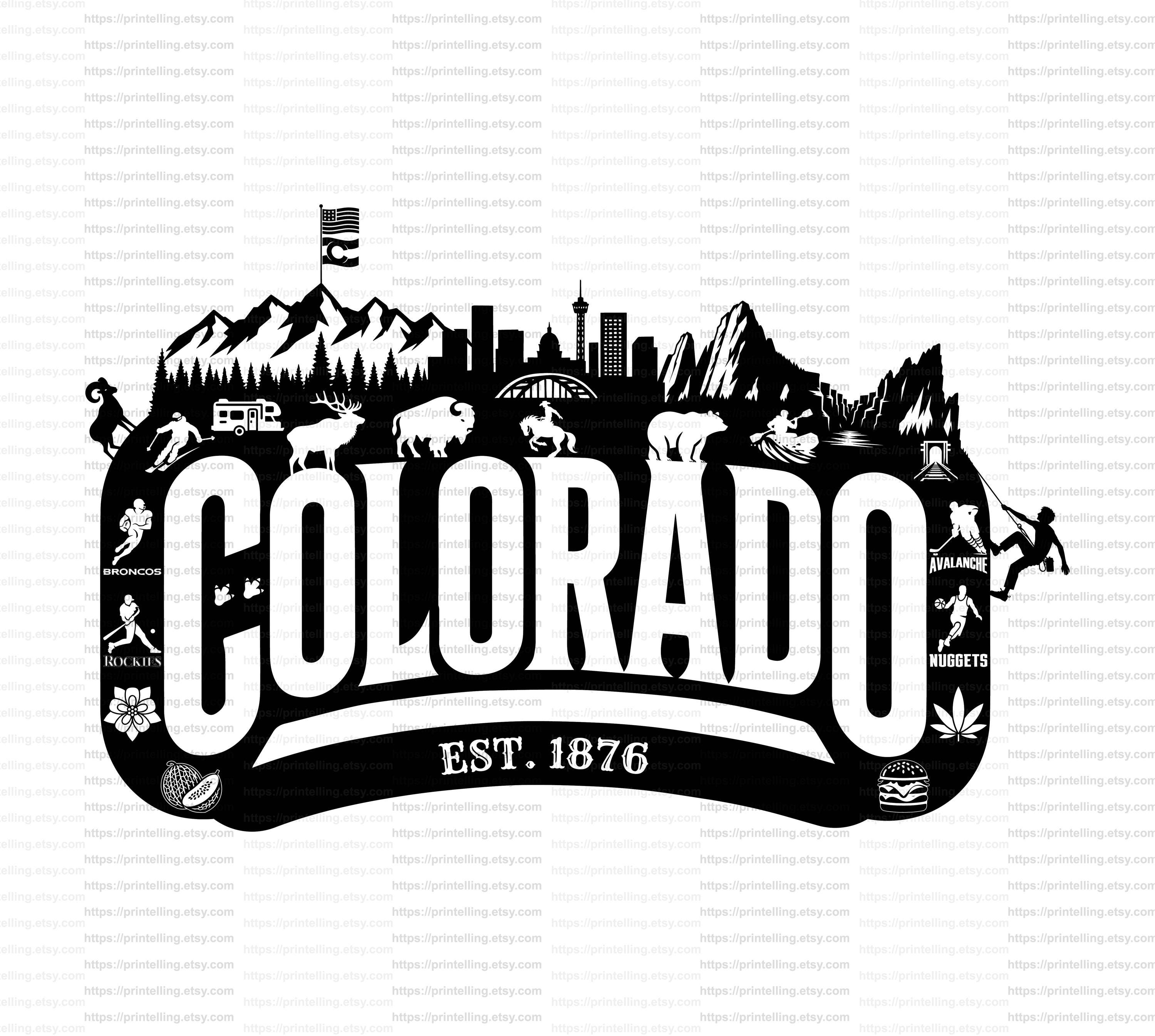 Colorado Collage Design: State Symbols PNG SVG (digital Art) - Etsy