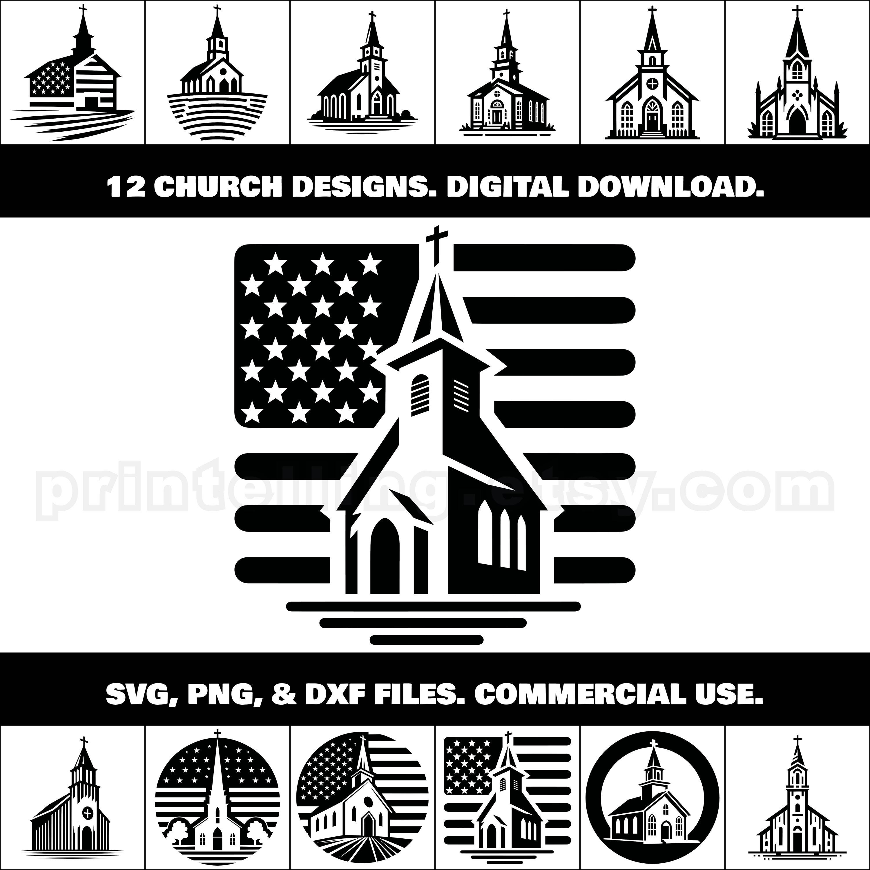 Church SVG Clipart Bundle: Patriotic Designs (digital Download) - Etsy