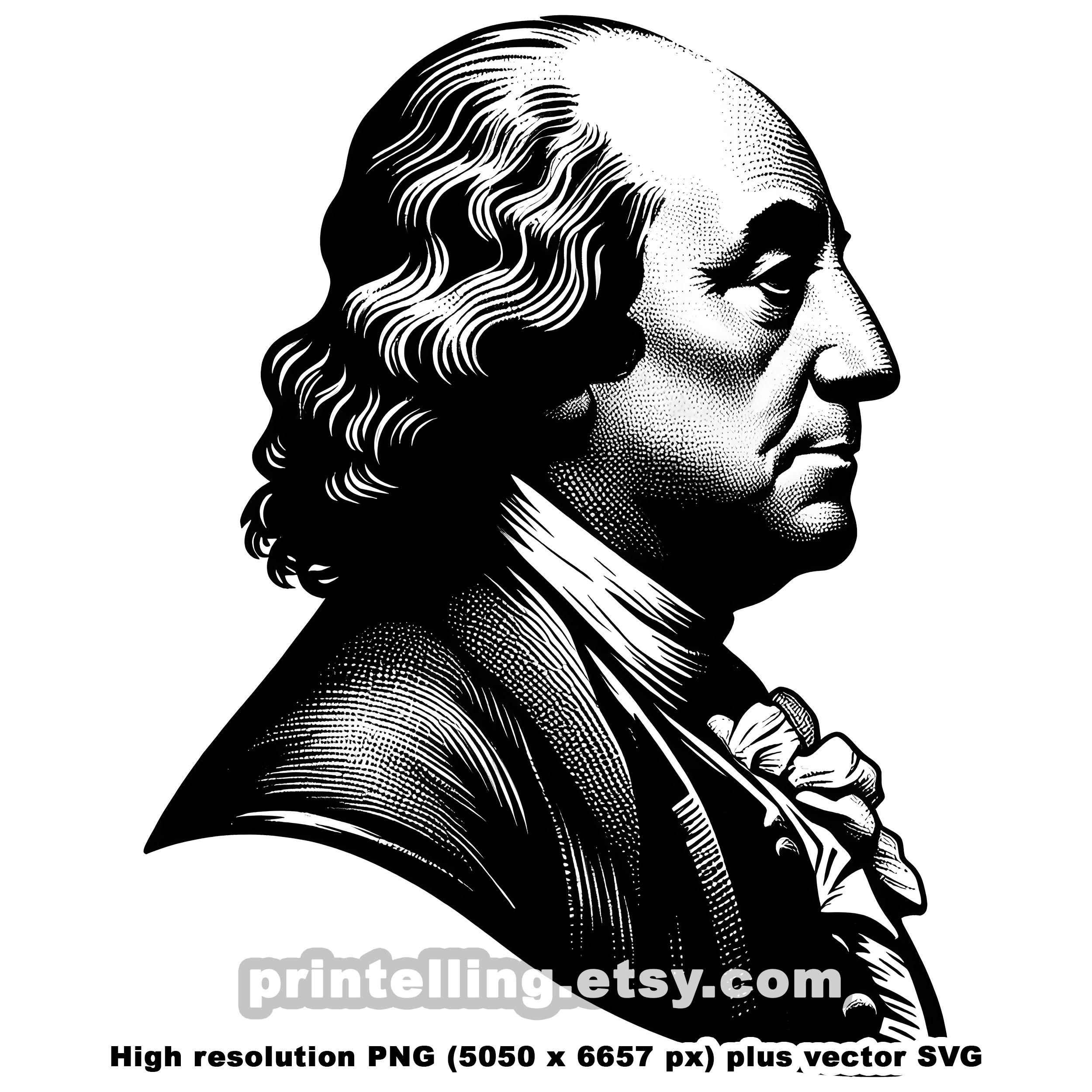 Benjamin Franklin Portrait Bundle: Vintage Style PNG SVG (digital ...