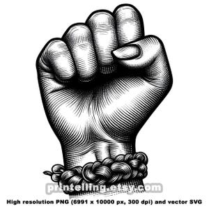 Raised Fist PNG & SVG Clipart Bundle for Protests, Rallies; Instant ...