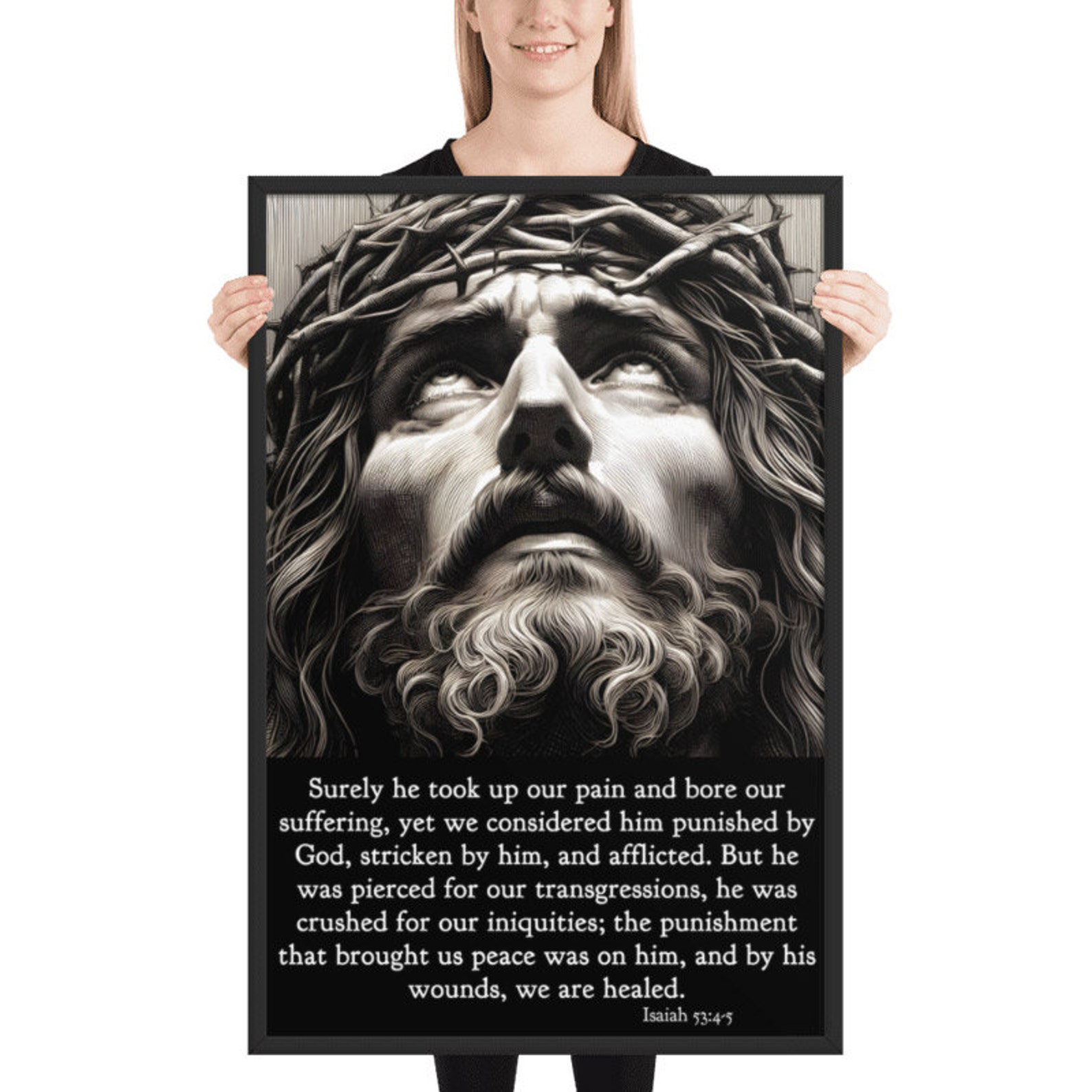 Jesus Christ Portrait With Bible Quote (isaiah 53:4-5) | Instant ...