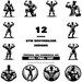 Bodybuilder SVG, PNG, DXF Bundle 12 Clipart Designs for Gym and Fitness ...