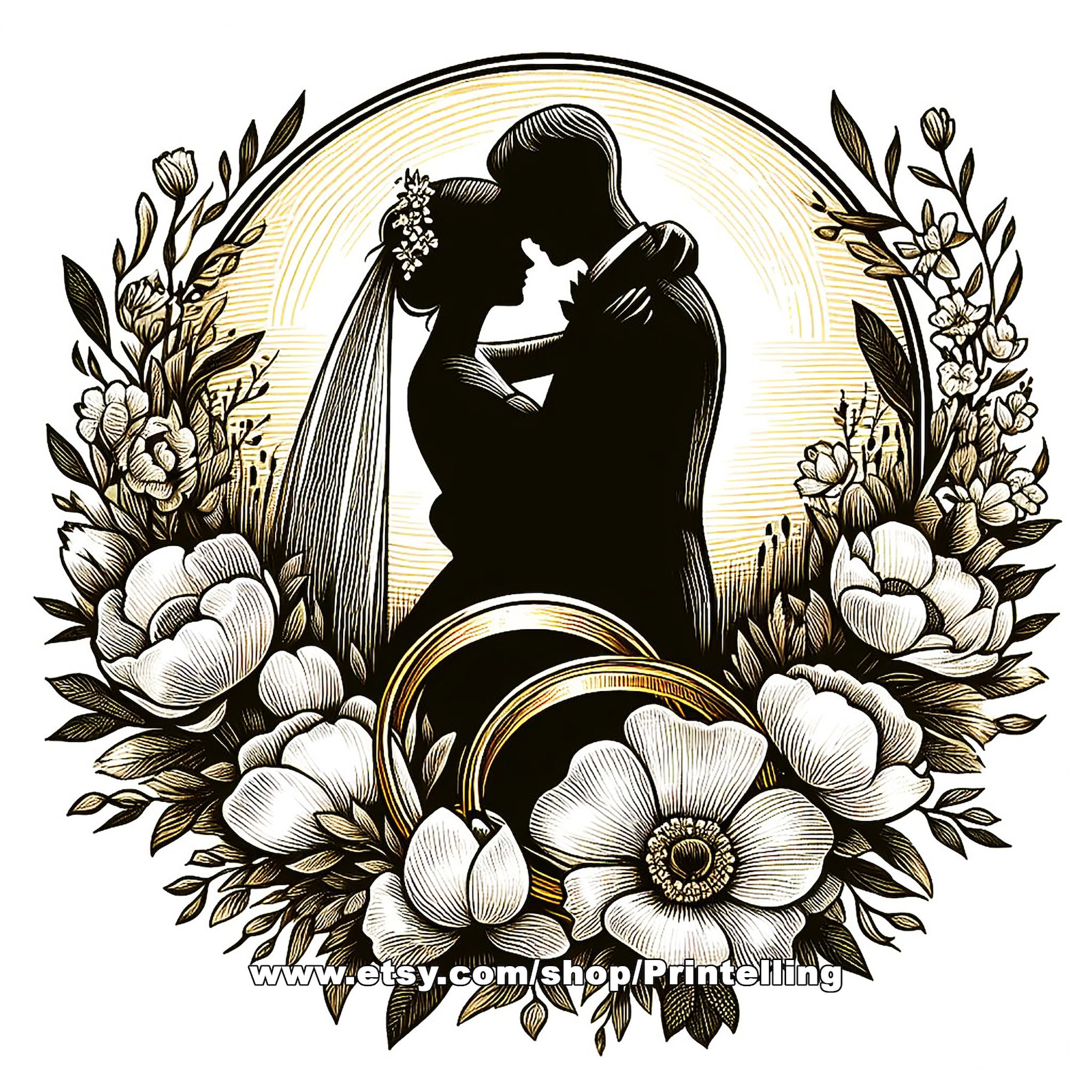 Wedding Clip Art PNG Bundle Bride and Groom Kissing 10 Digital Download ...